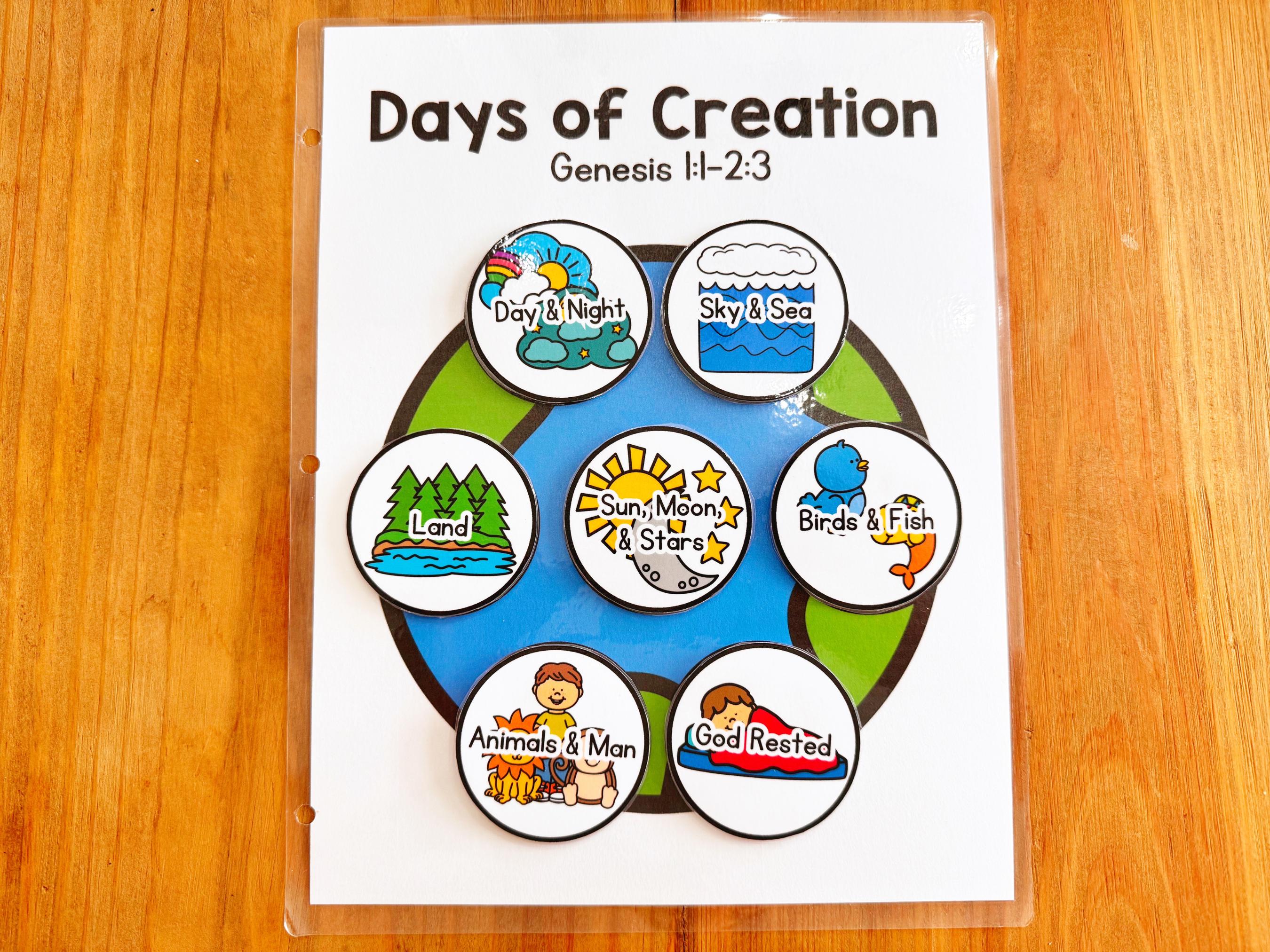 7 Days of Creation Matching Game: Genesis Bible Activity (digital ...