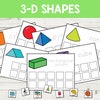 3D Shapes Printable Matching Game, Three Dimensional Shape Trace ...