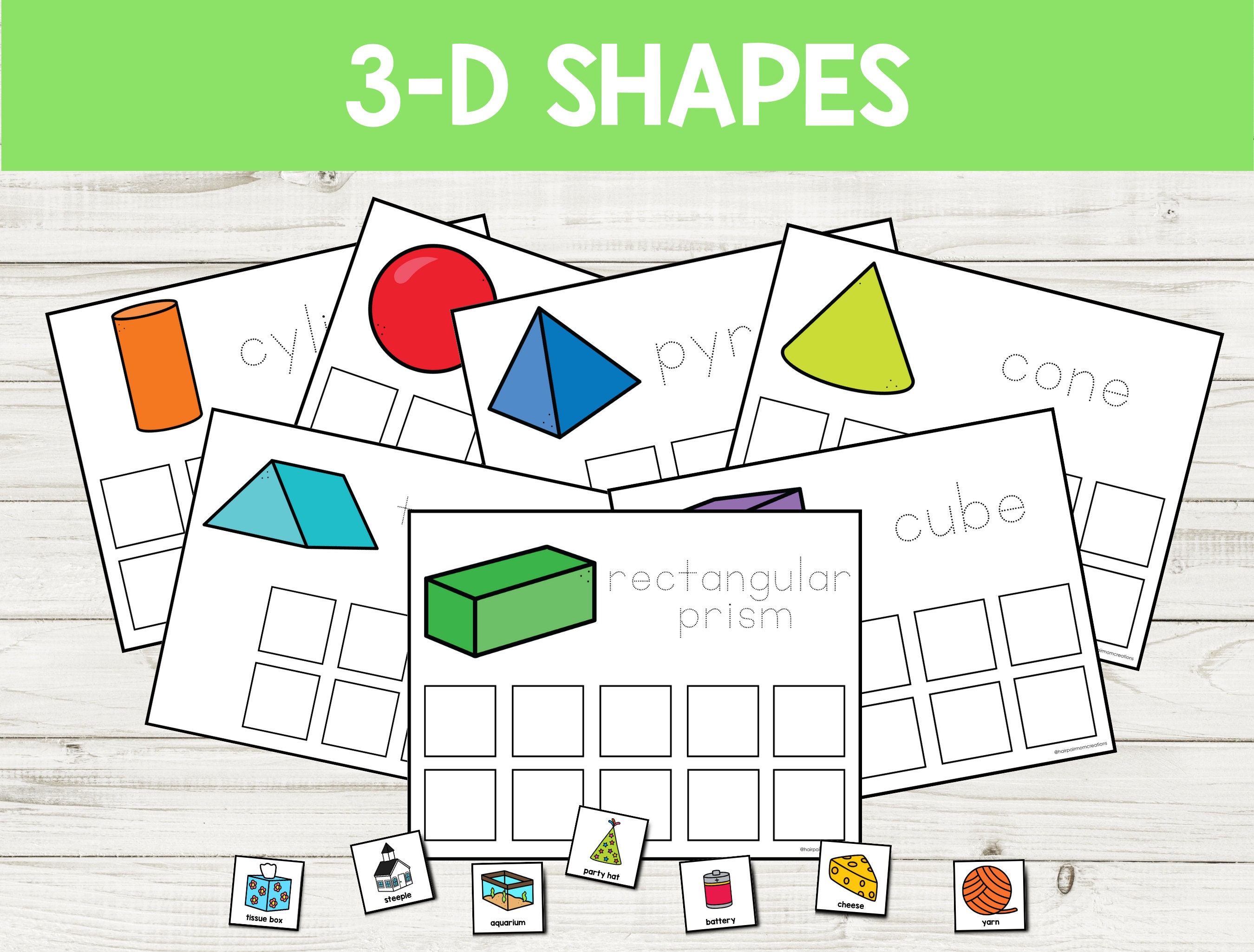 3D Shapes Matching Game: Preschool Printable Activity (digital Download ...