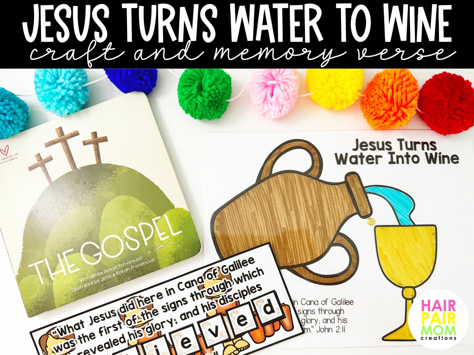 Jesus Turns Water Into Wine Craft: Bible Wheel Activity (digital ...