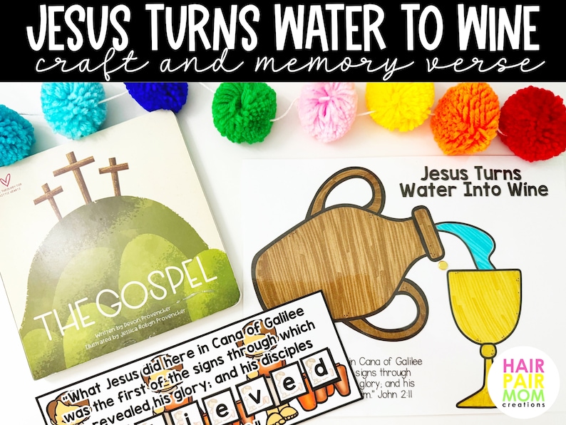 English AND Spanish Jesus Turns Water Into Wine Bible Wheel Craft for ...