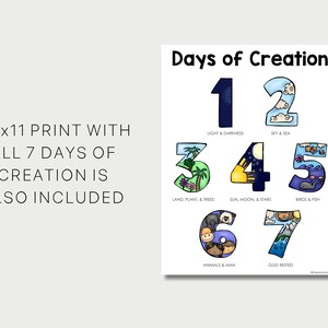 7 Days of Creation Flashcards, Genesis, Bible Study for Kids, Homeschool Activities, Sunday ...
