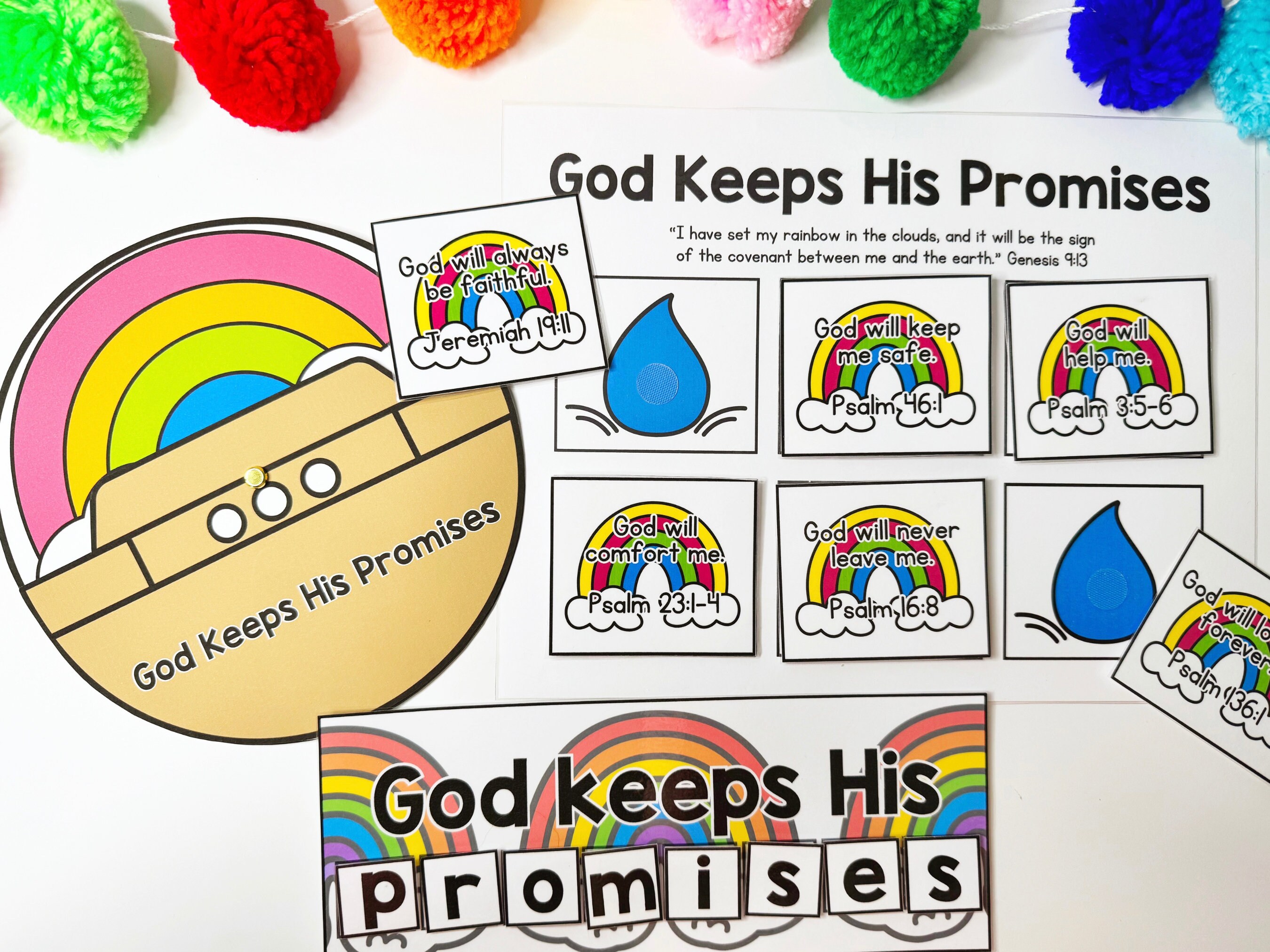 Noah's Ark Rainbow Spinner: Bible Story Craft (digital Download) - Etsy