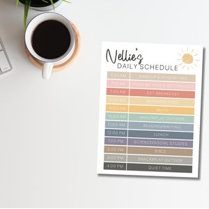 Rainbow Kids Daily Schedule: Editable Homeschool Routine (canva ...