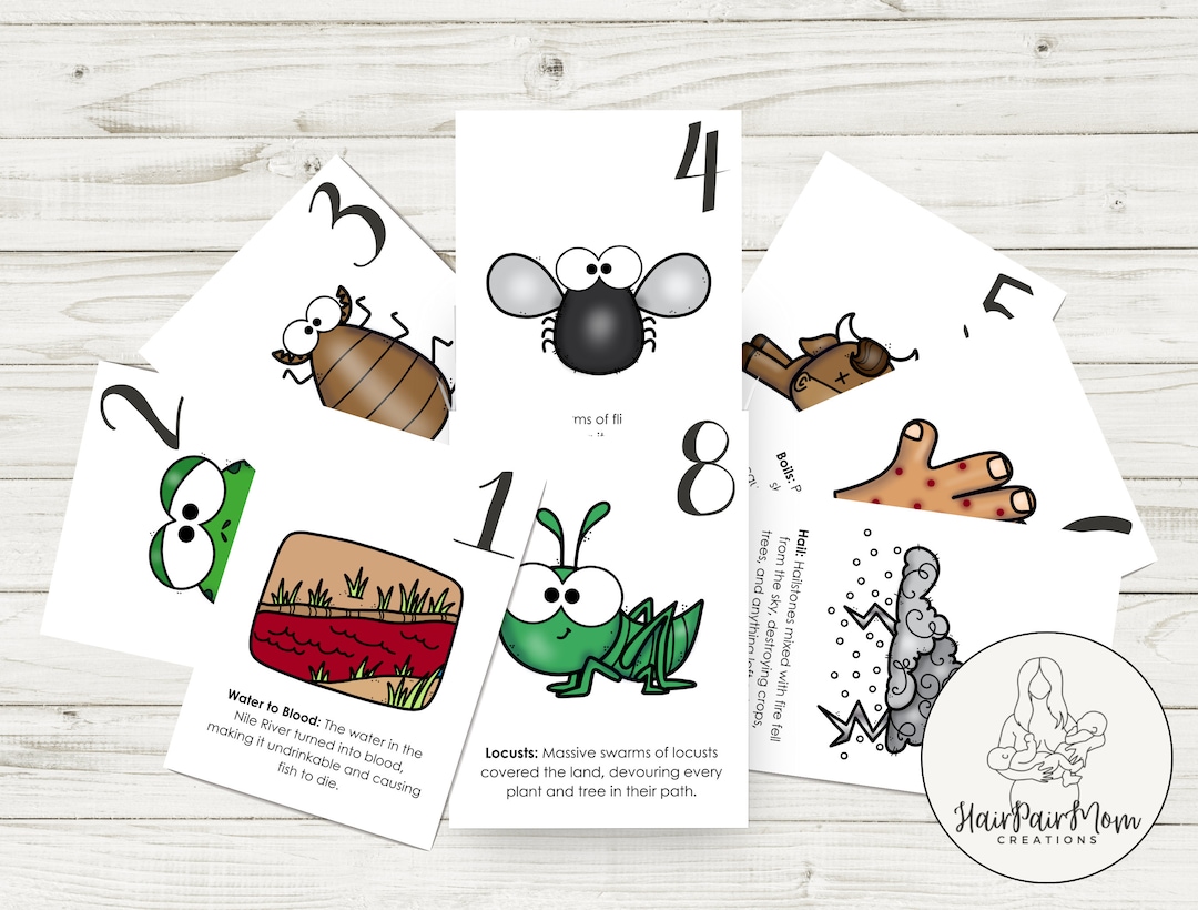 Plagues of Egypt, Printable Bible Activity, Kids Passover Lesson, Ten ...