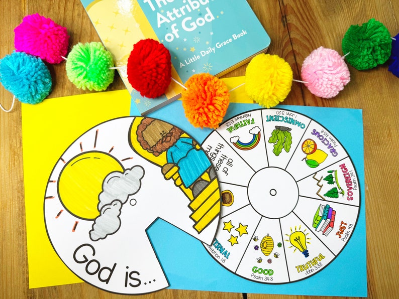 Attributes of God Coloring Wheel: Sunday School Printable (digital ...