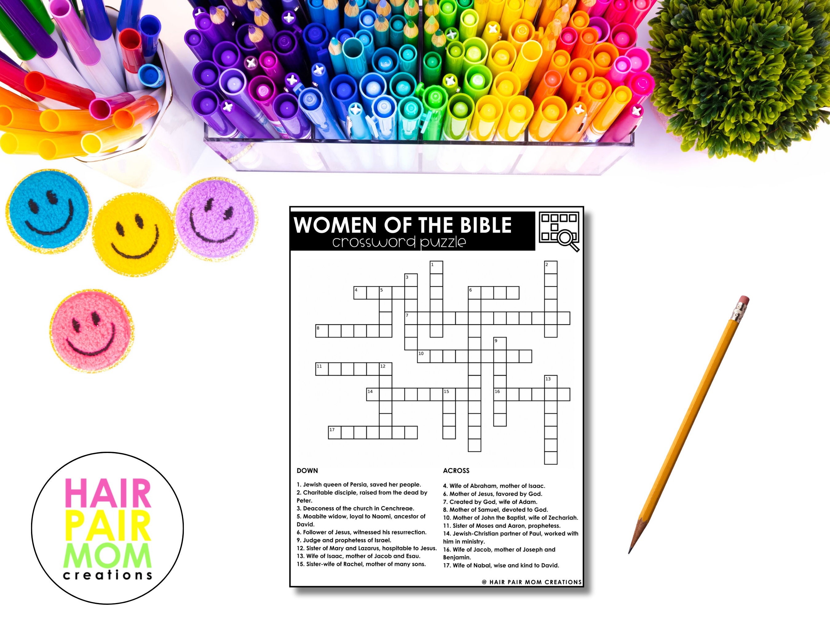 Women of the Bible Printable, Women of the Bible Cross Word Puzzle ...