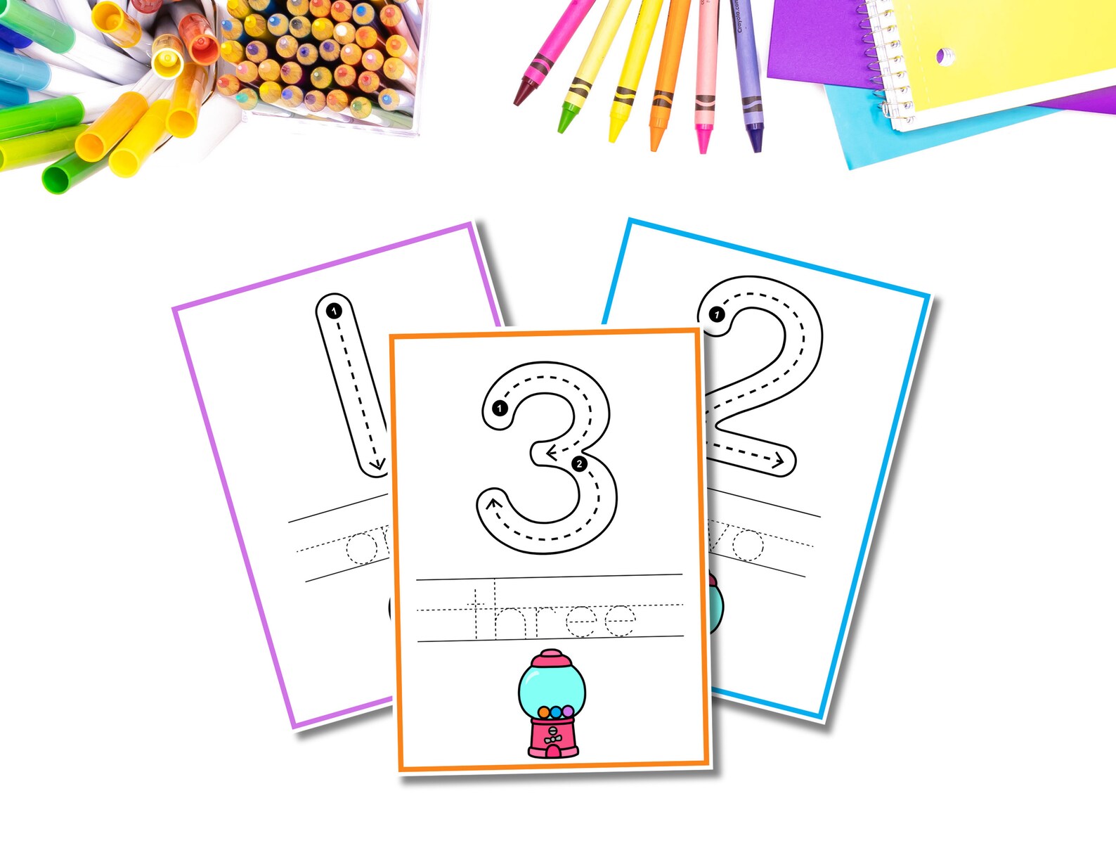 Number 1-10 Oversized Flashcards, Printable Jumbo Counting Cards, Play ...