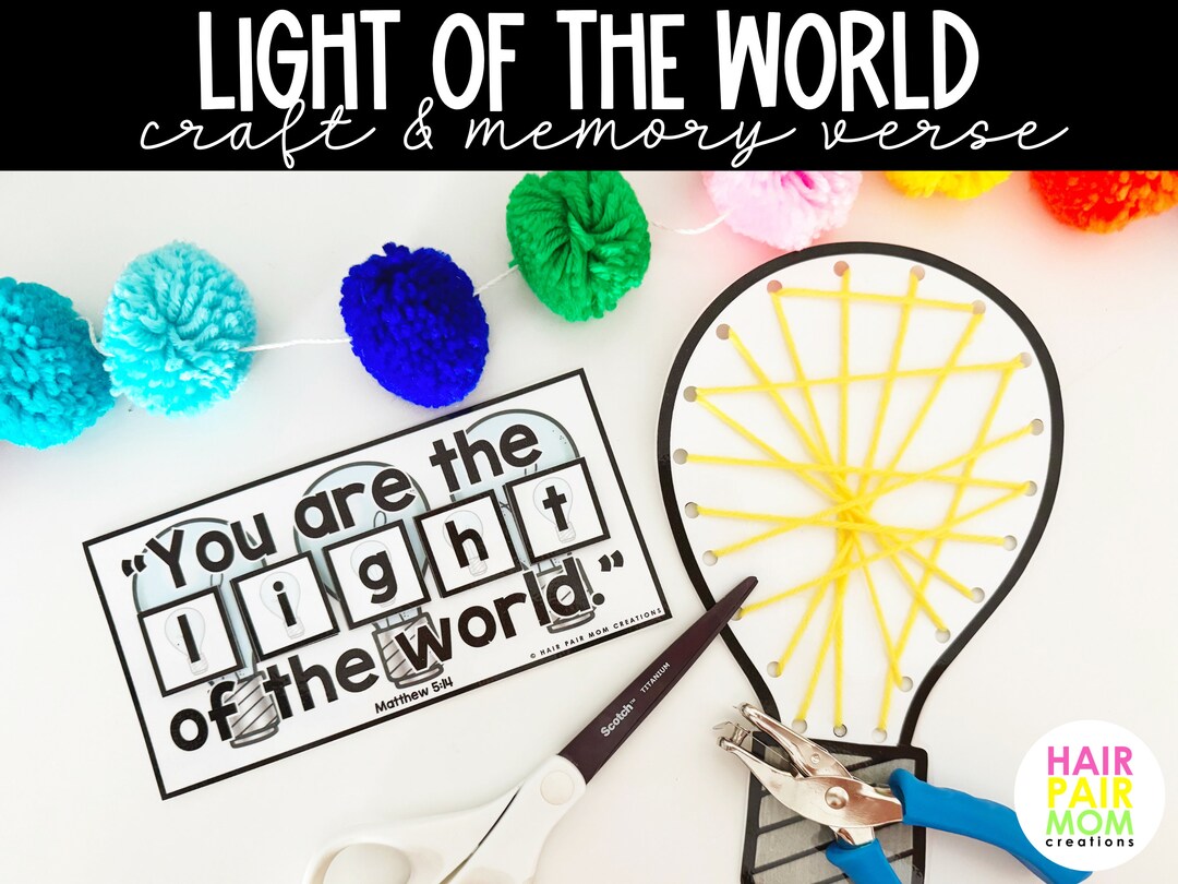 English AND Spanish Bible Verse Activity, Matthew 5:14 Light of the ...