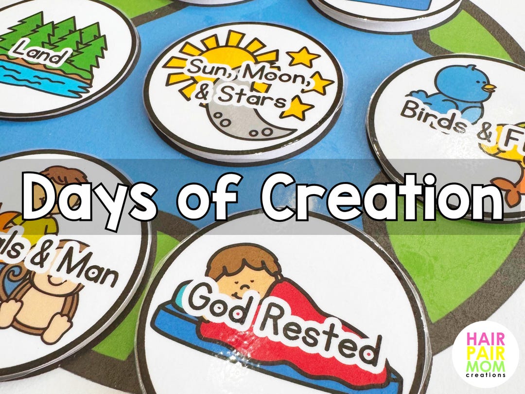 7 Days of Creation Matching Game: Genesis Bible Activity (digital ...