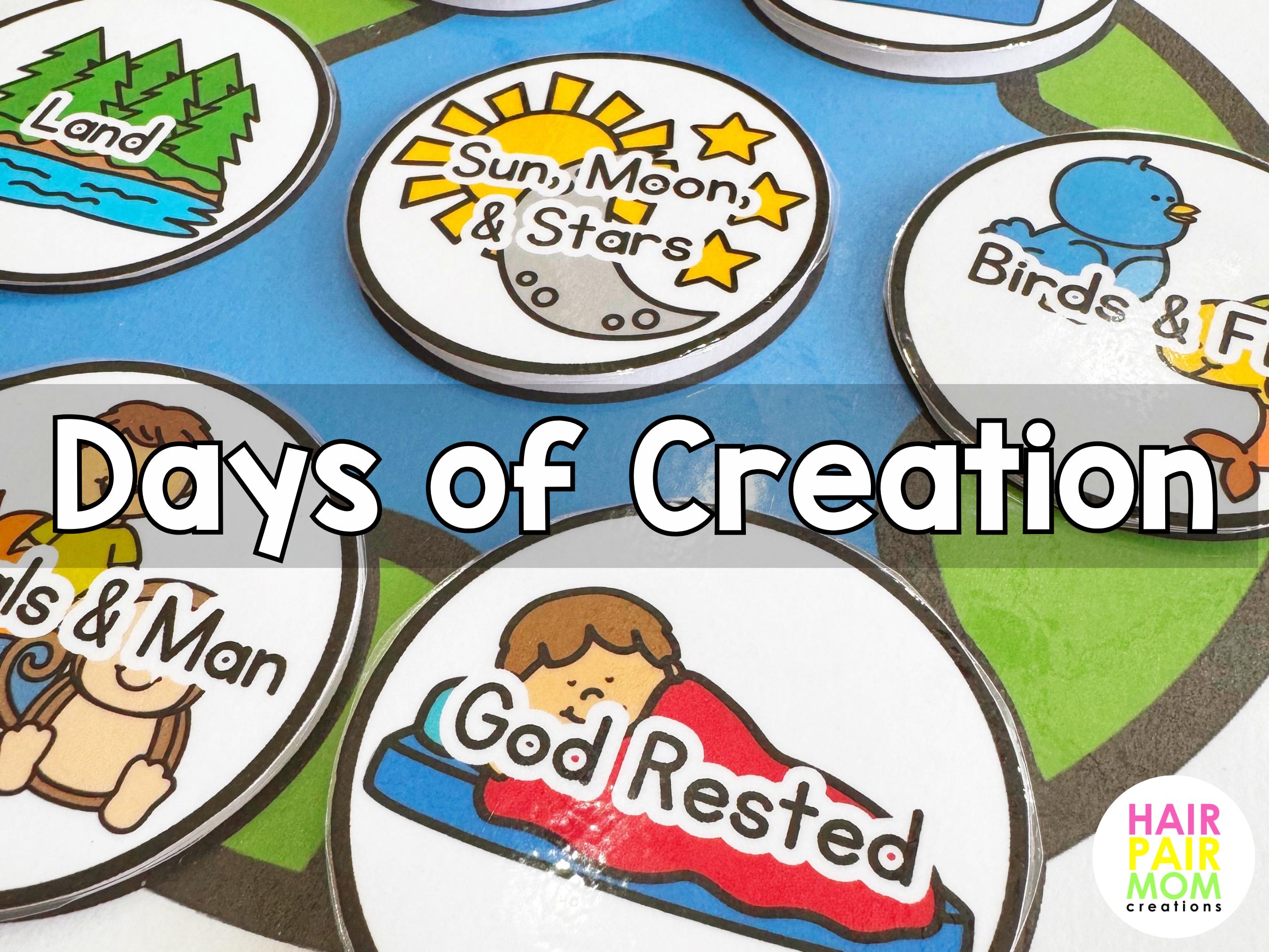 7 Days of Creation Matching Game: Genesis Bible Activity (digital ...