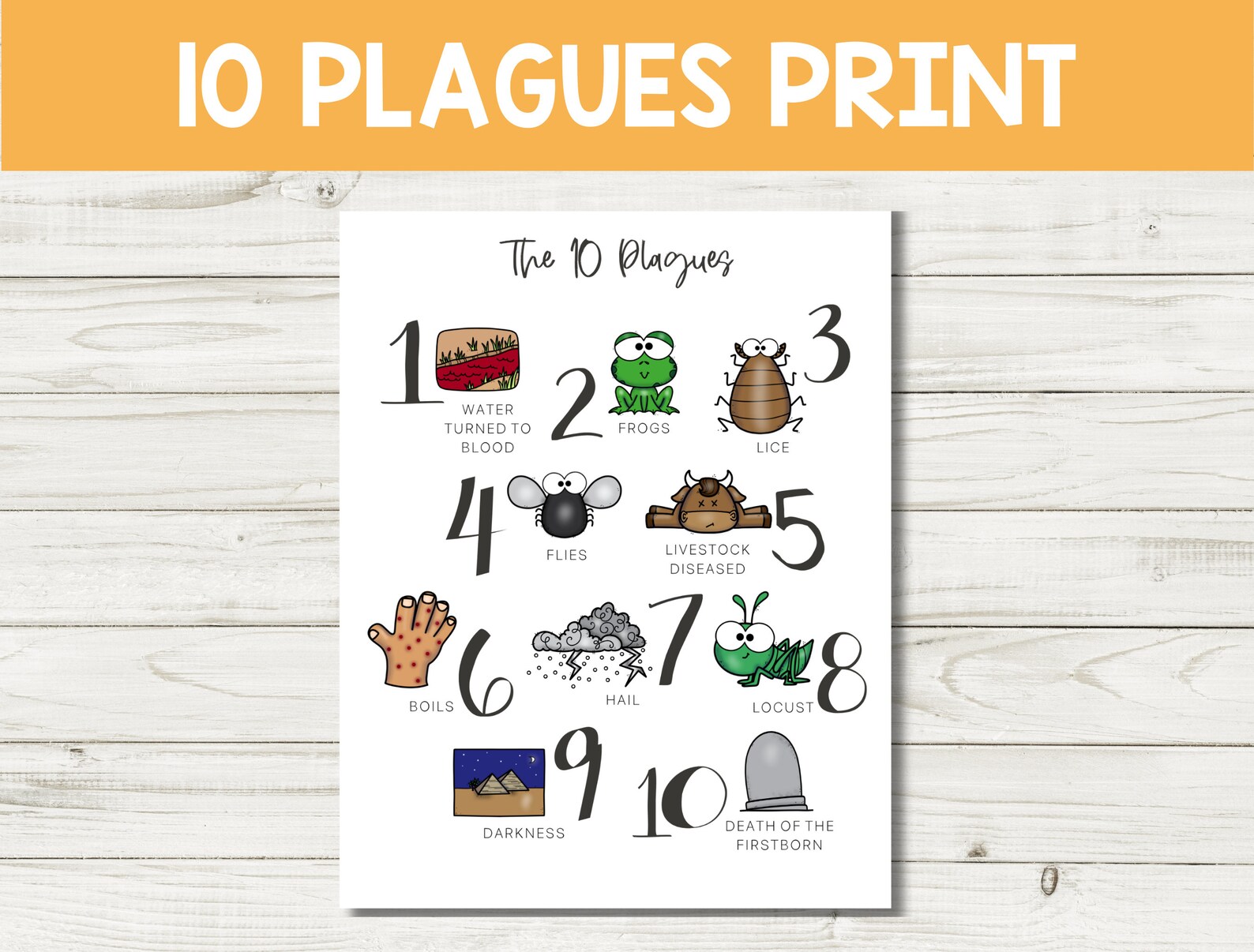 Ten Plagues Bible Activity Bundle: Matching Game & Tracing (digital ...