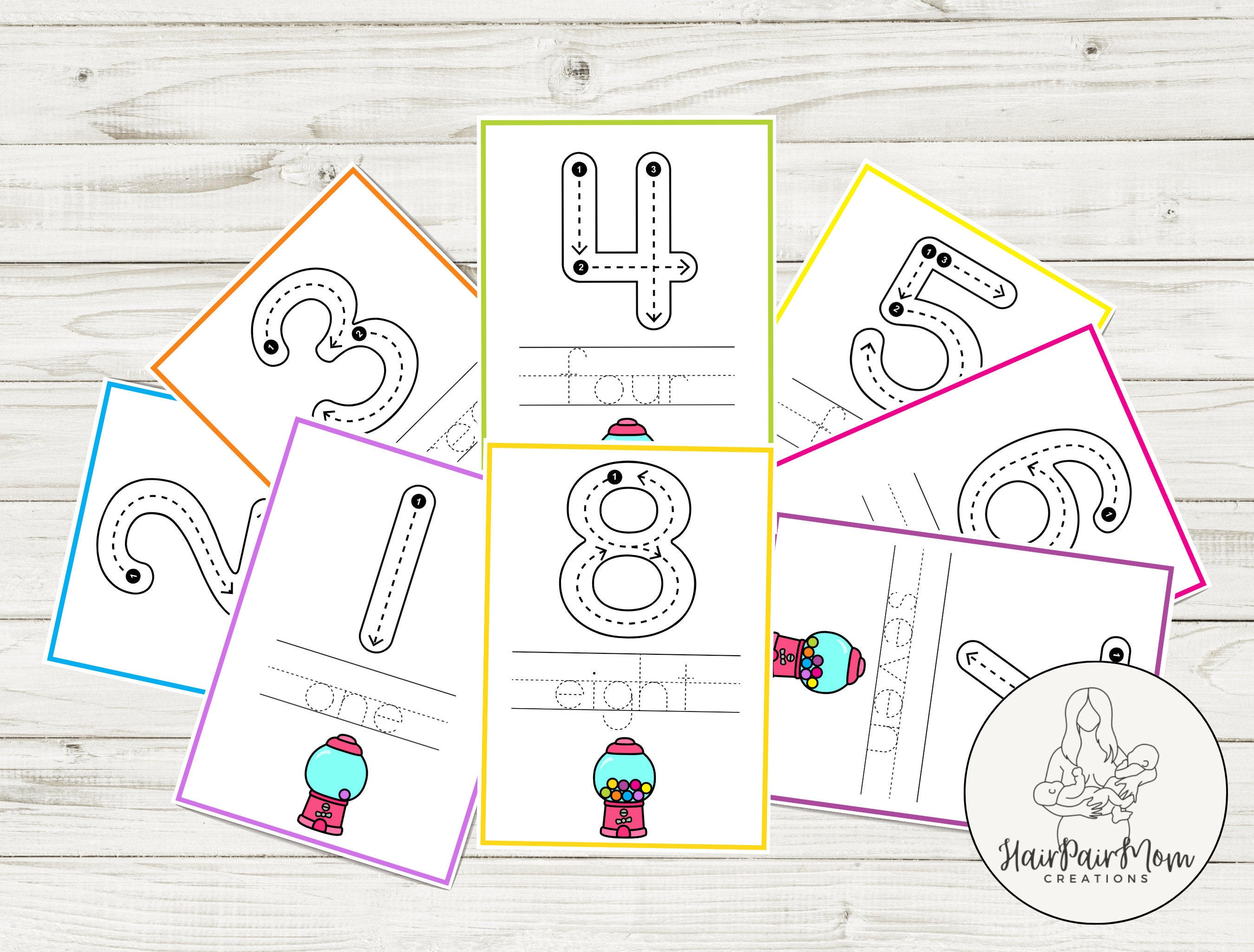 Number 1-10 Oversized Flashcards, Printable Jumbo Counting Cards, Play ...