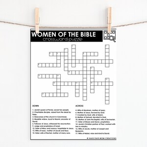 Women of the Bible Crossword Puzzle: Educational Activity (digital ...