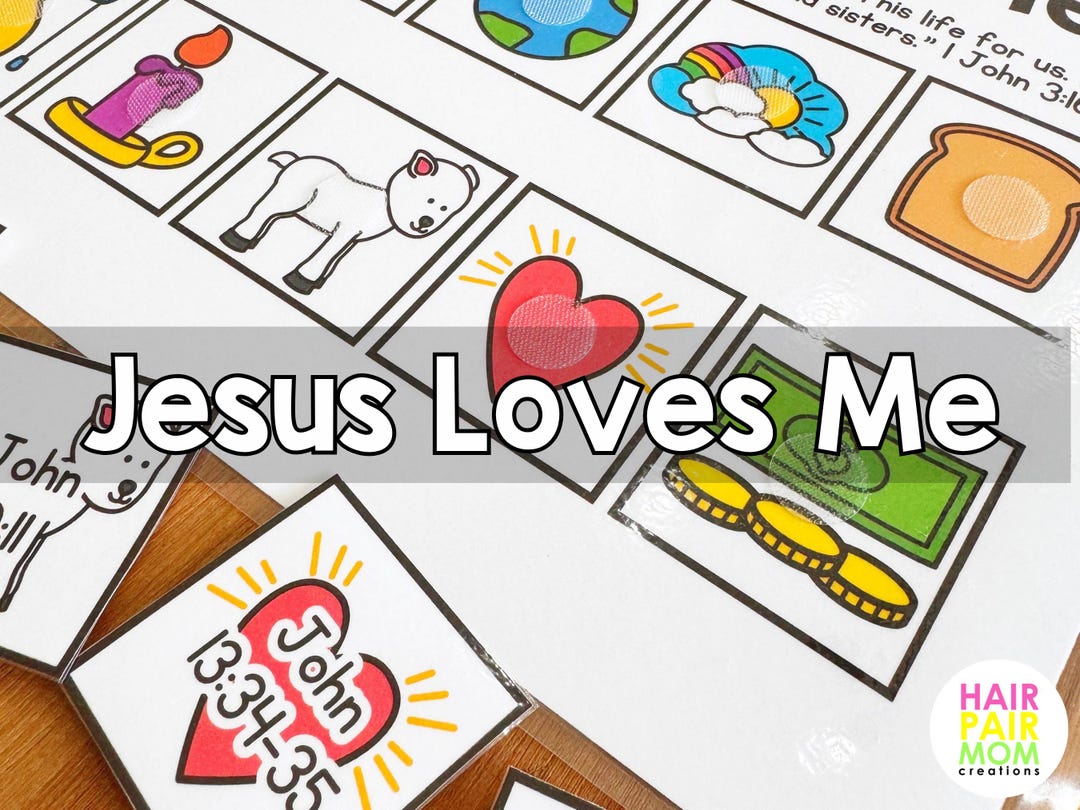 Jesus Loves Me Matching Game: Bible Verse Activity (digital Download ...