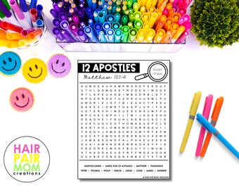 The 12 Disciples Word Search - Etsy