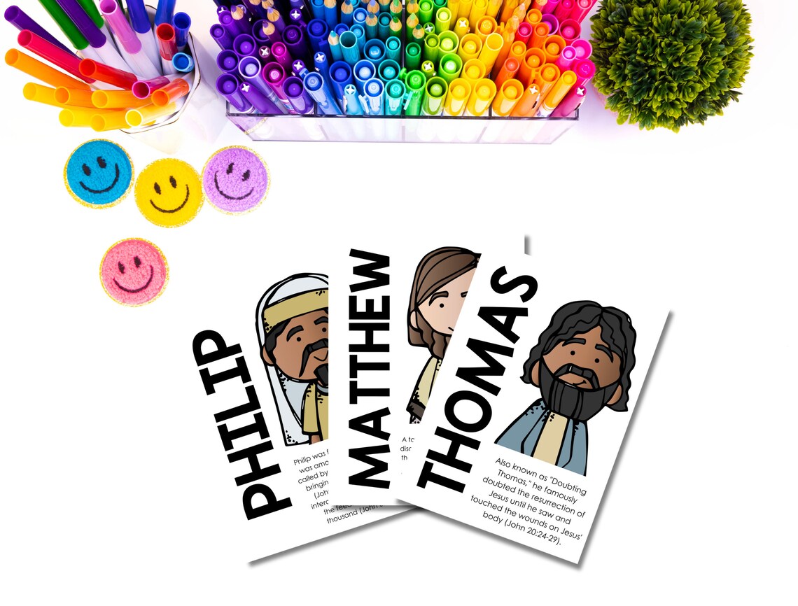 12 Disciples Flashcards: Montessori Learning Cards (digital Download ...