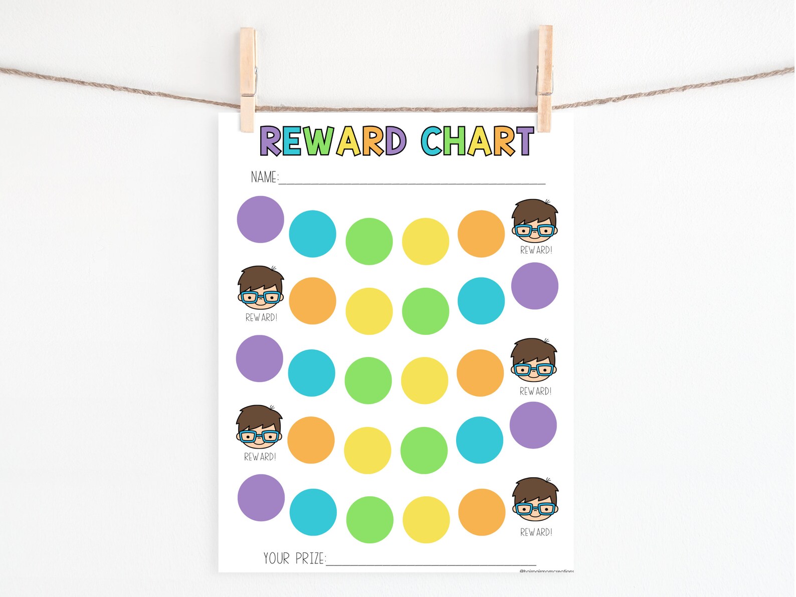 Reward Chart, Toddler Reward Chart, Reward Chart Printable, Kids ...
