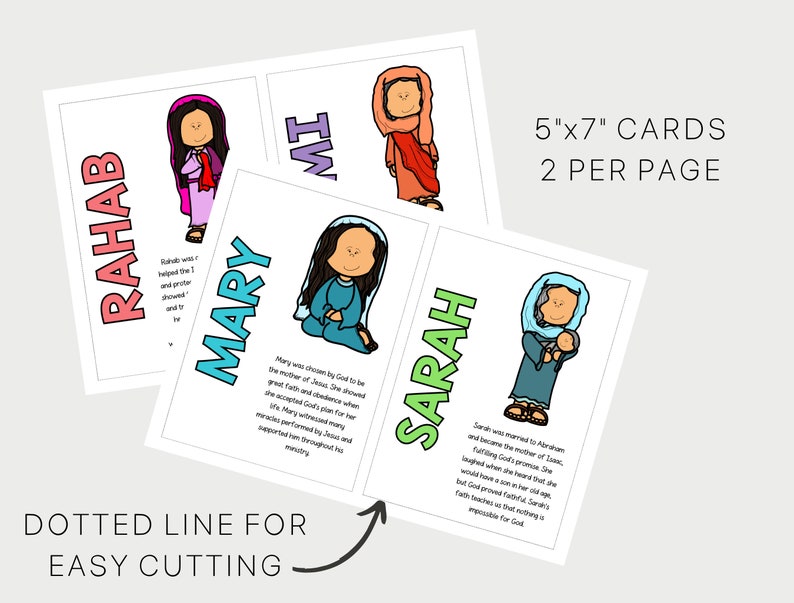 Women of the Bible Flashcards: Preschool Learning Activity (digital ...