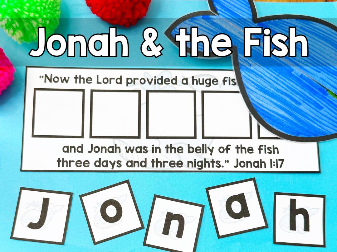 Jonah and the Whale Kids Printable Craft Template, Religious Craft ...