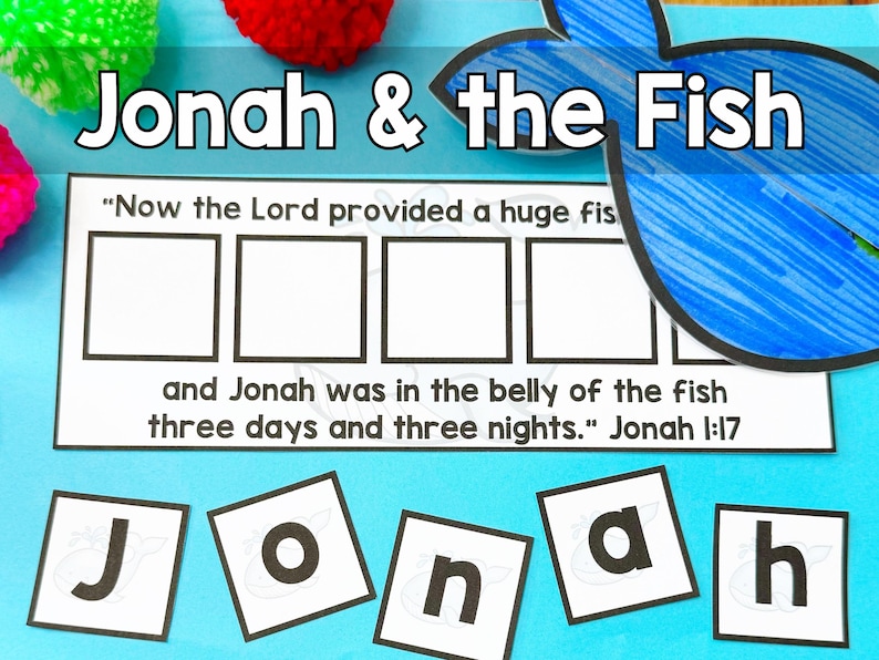 Jonah and the Whale Kids Printable Craft Template, Religious Craft ...
