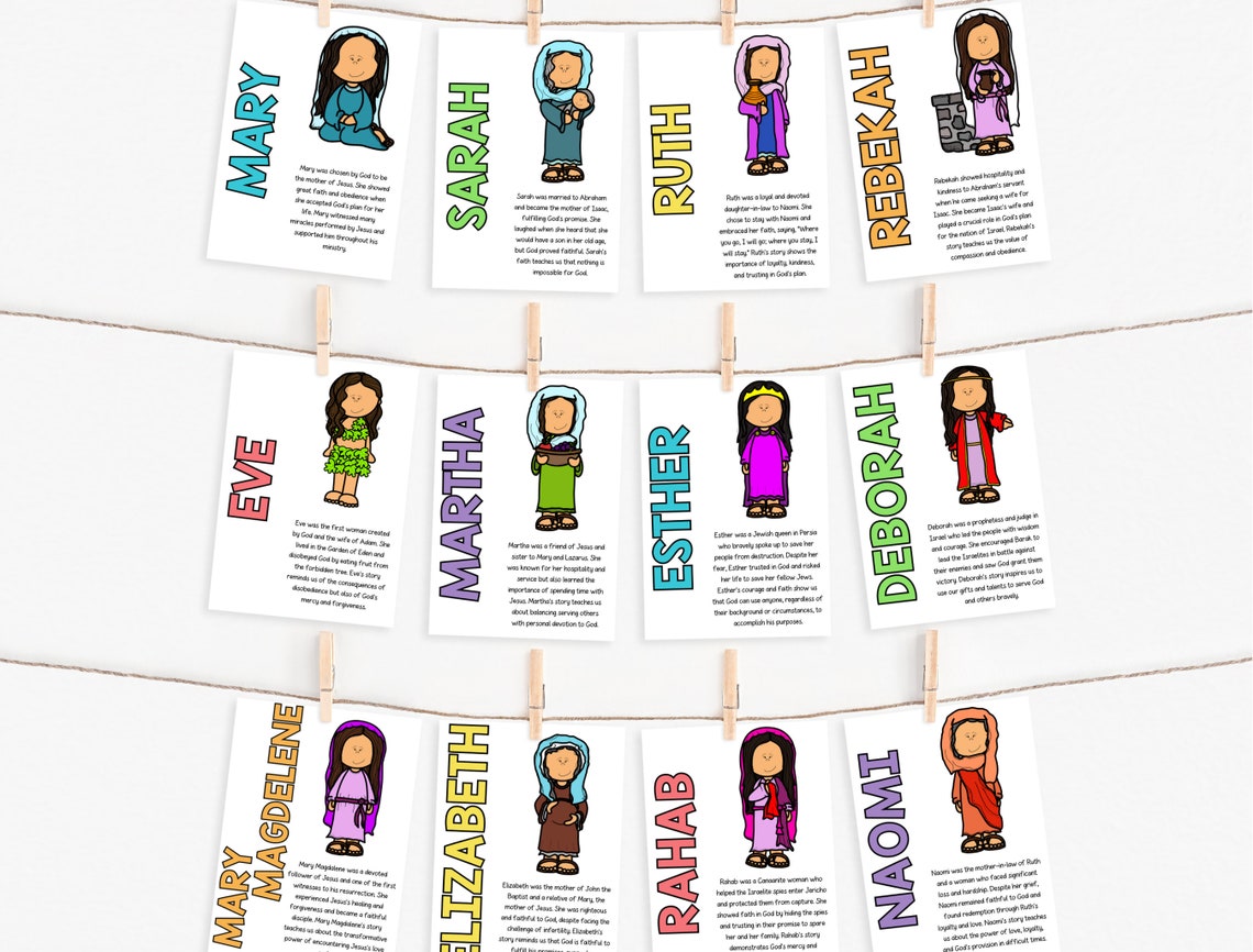 Women of the Bible Flashcards: Preschool Learning Activity (digital ...