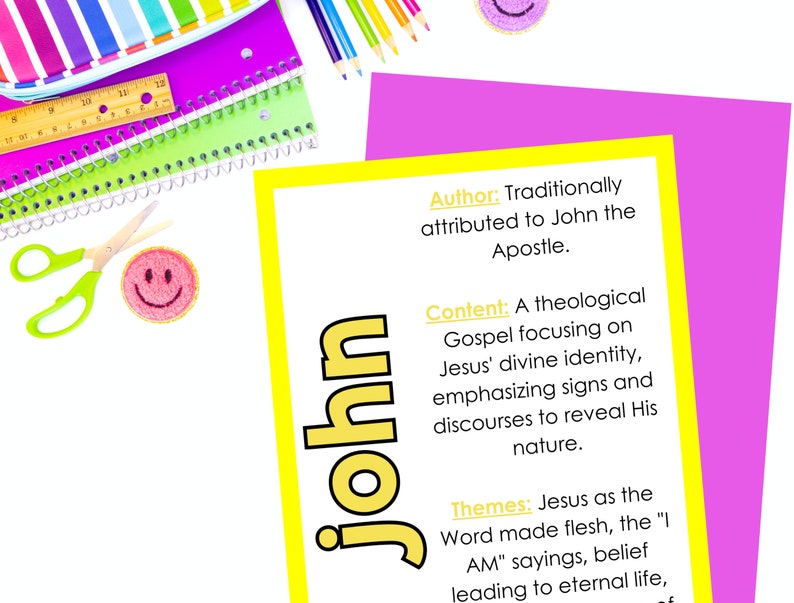 New Testament Flashcards: Rainbow Bible Study Cards (printable) - Etsy