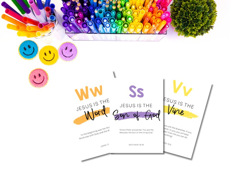 Jesus ABC Scripture Cards PRINTABLE / Alphabet Names of Jesus / Bible A ...