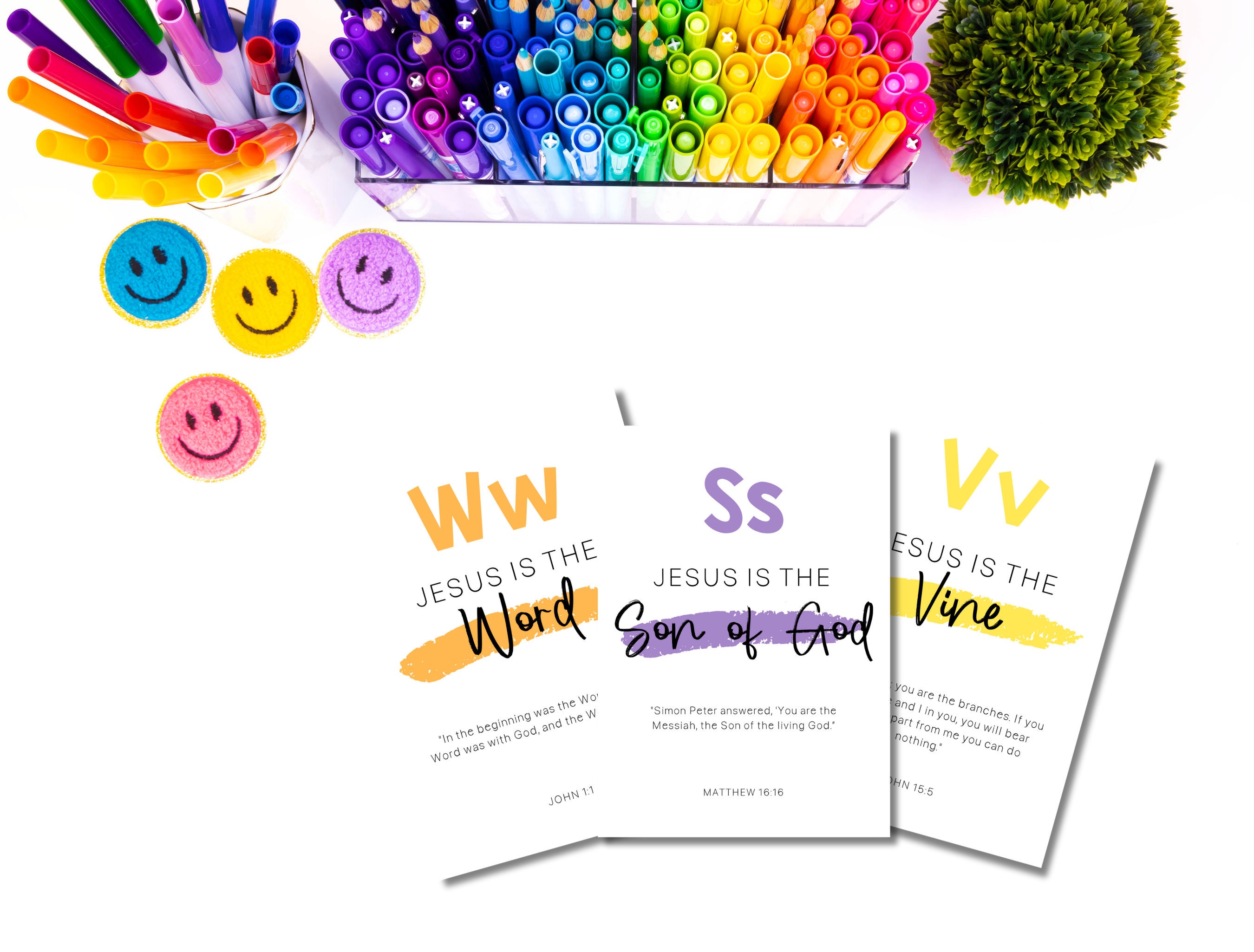 Jesus ABC Scripture Cards PRINTABLE / Alphabet Names of Jesus / Bible A ...