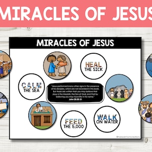 Jesus Miracles Matching Activity: Kids Bible Lesson (printable PDF) - Etsy