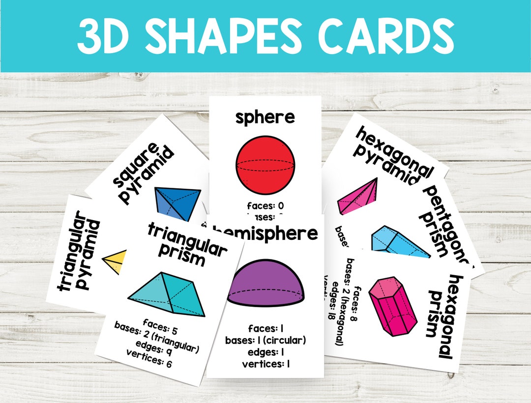 Rainbow 3D Shapes Flash Cards: Montessori Homeschool Printable (digital ...