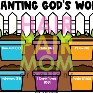Planting God's Word Matching Activity: Sunday School Memory Verse ...
