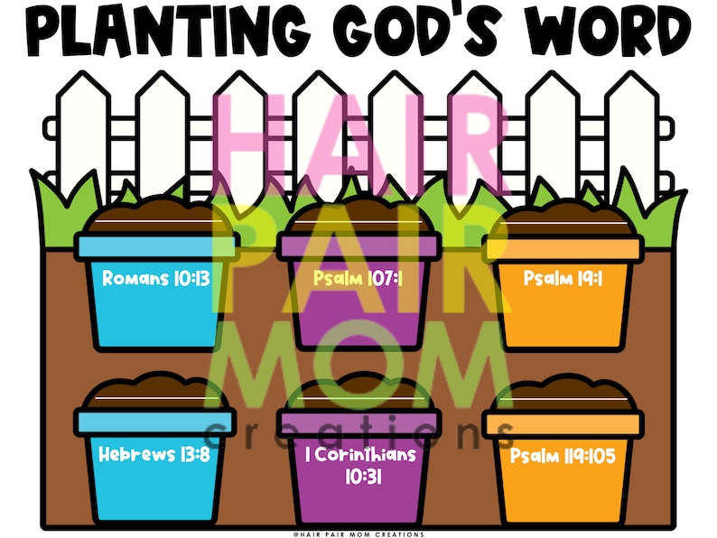 Planting God's Word Matching Activity: Sunday School Memory Verse ...