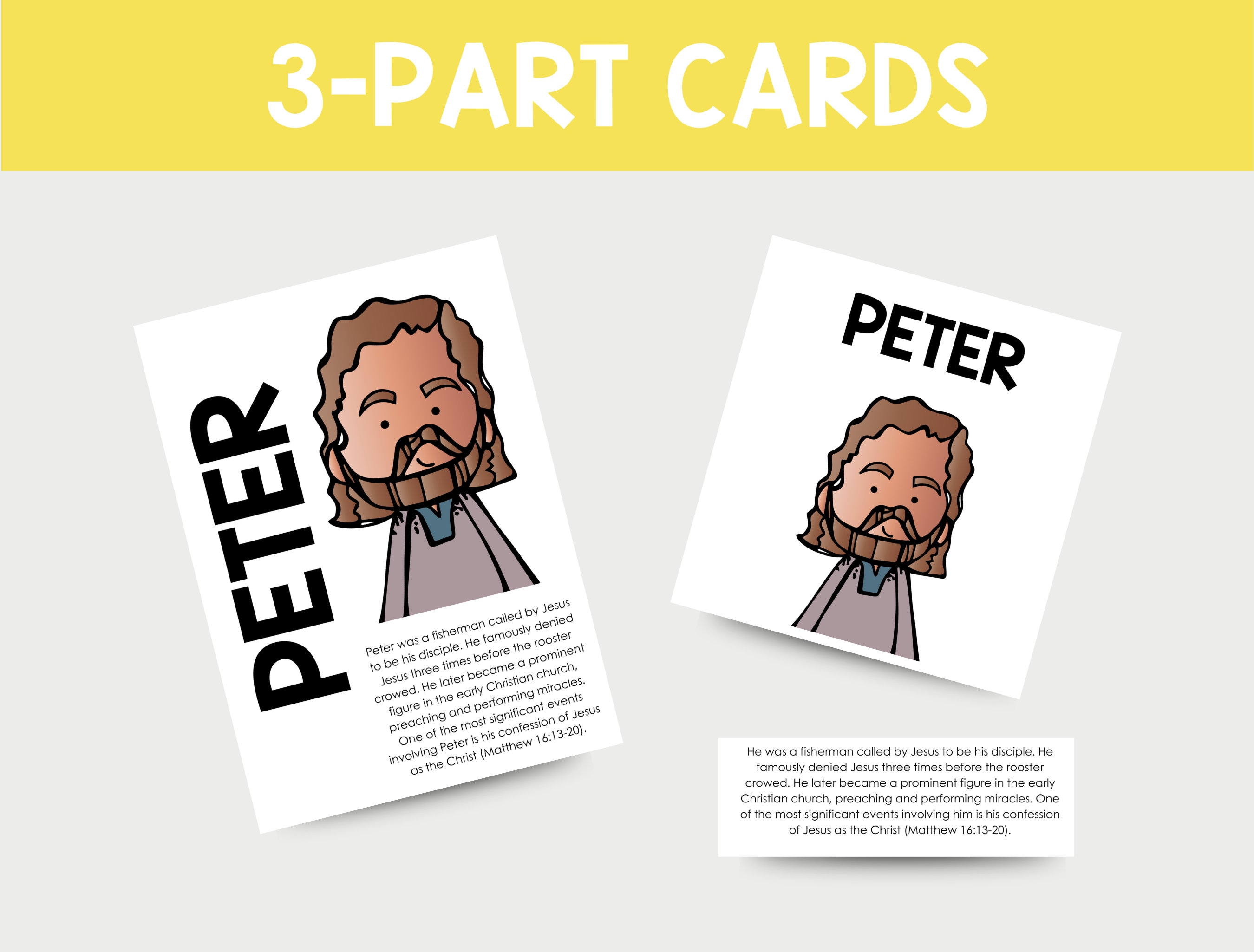 12 Disciples Flashcards: Montessori Learning Cards (digital Download ...