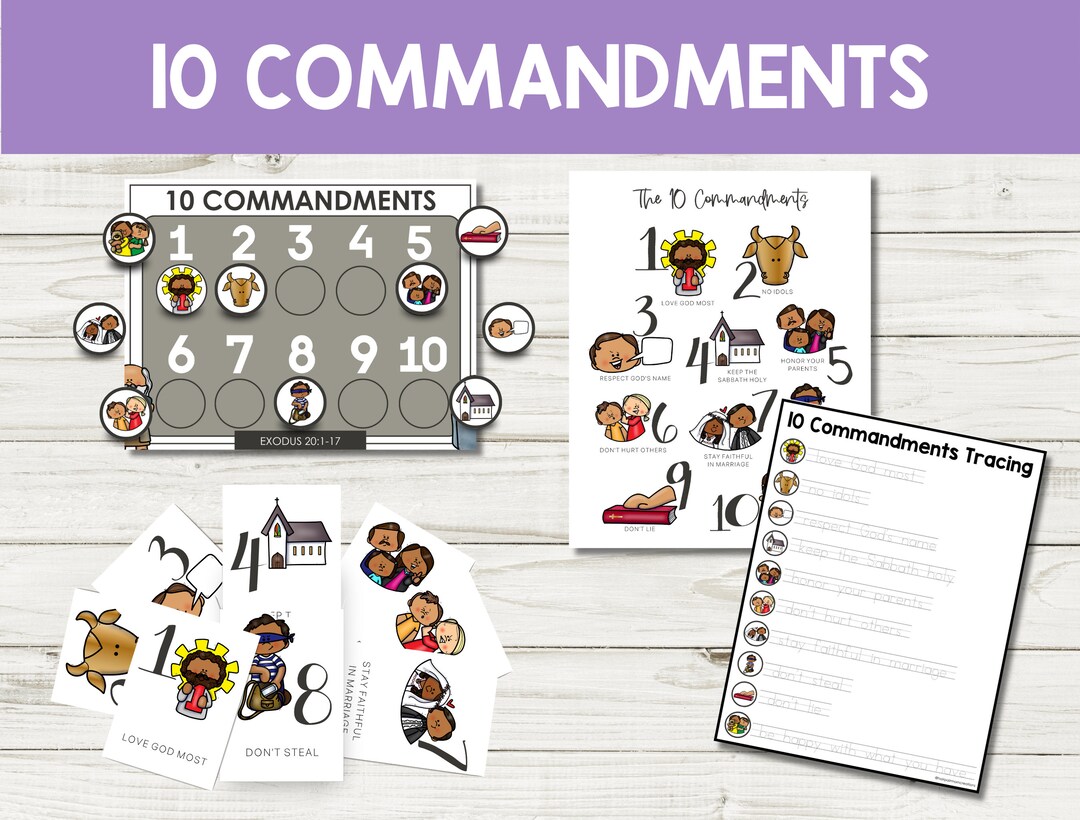 Ten Commandments Activity Bundle: Matching Game & Flashcards (digital ...