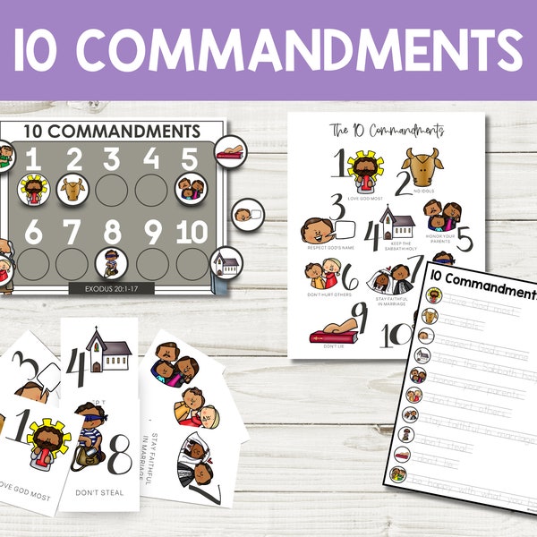 Ten Commandments Matching Game - Etsy
