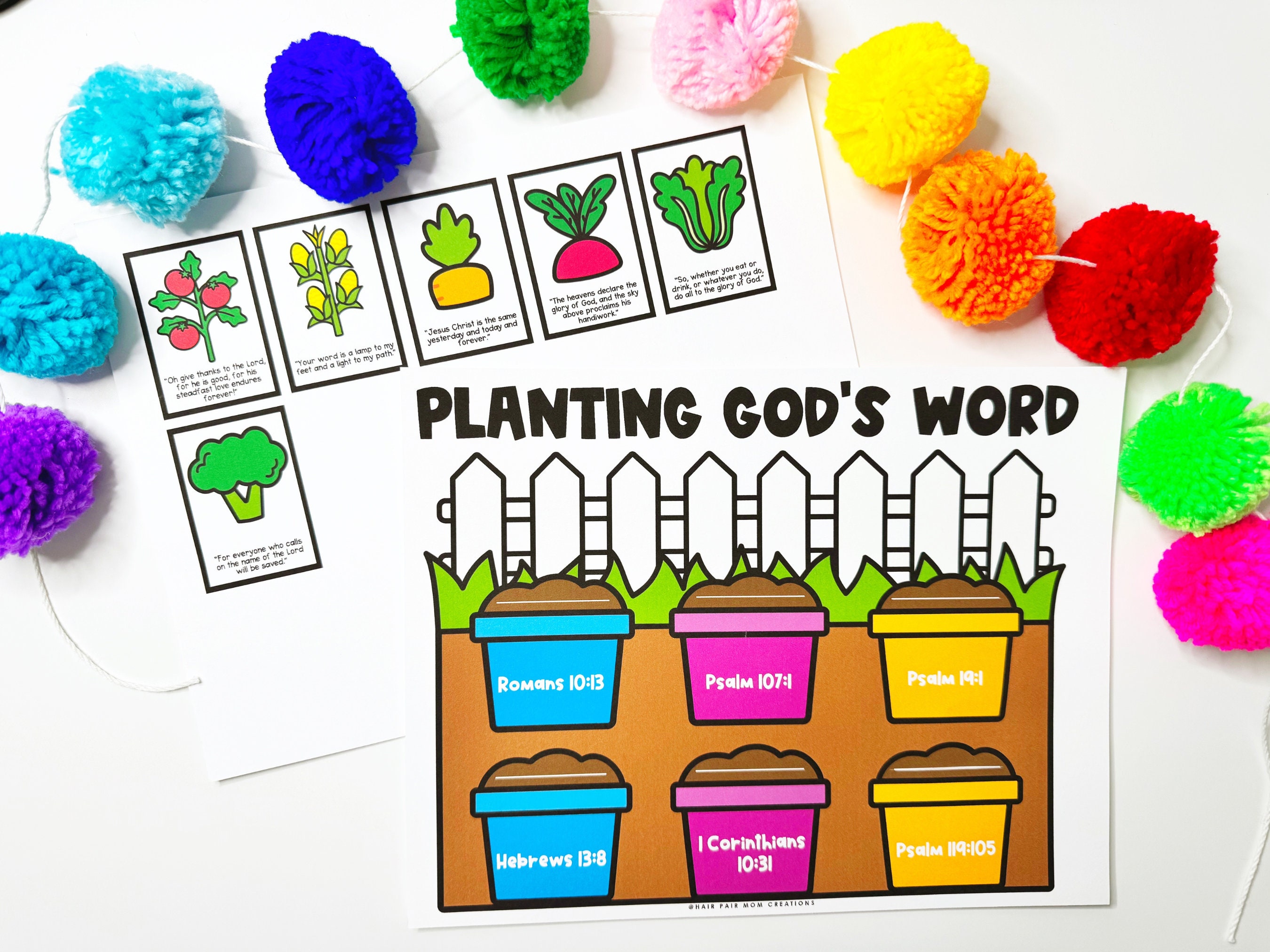 Planting God's Word Matching Activity: Sunday School Memory Verse ...