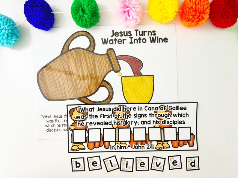 Jesus Turns Water Into Wine Craft: Bible Wheel Activity (digital ...
