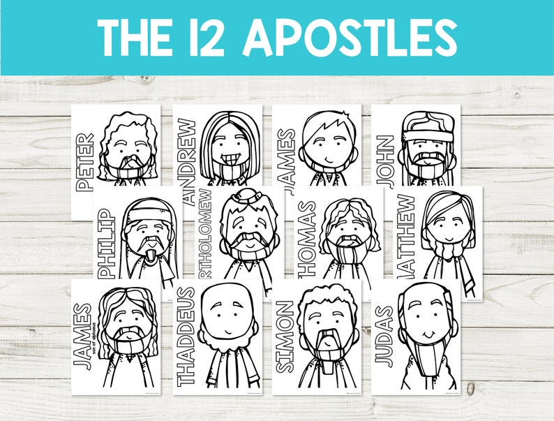 12 Apostles Coloring Pages: Bible Preschool Activity (digital Download ...