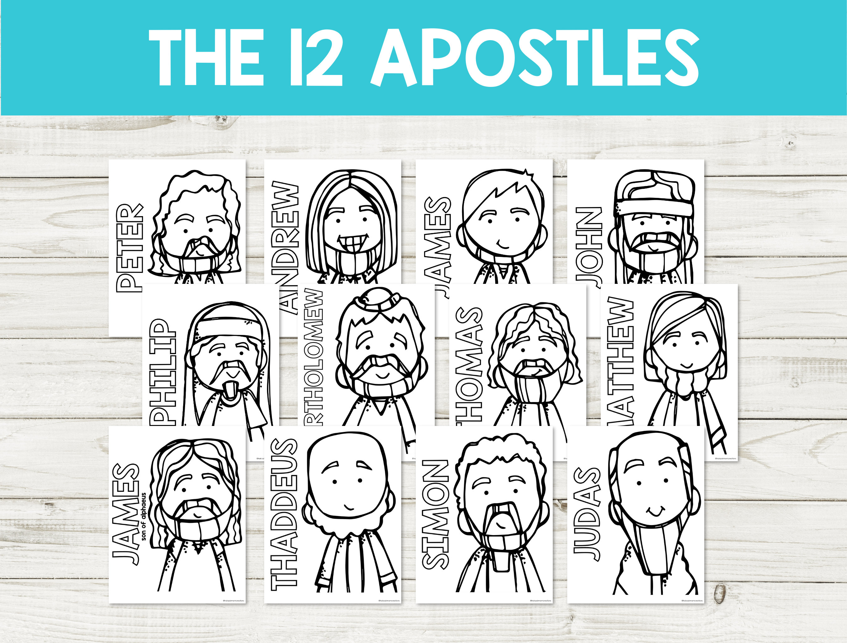 12 Apostles Coloring Pages, Preschool Bible Verses, Sunday School, Homeschool, Bible Printable ...