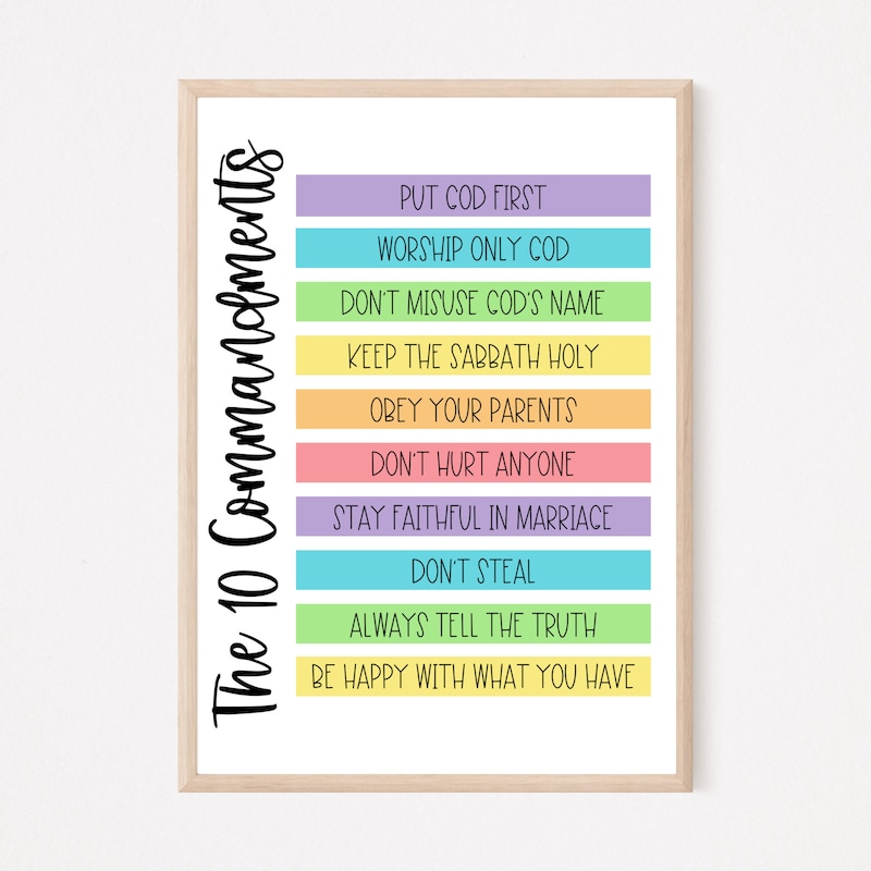 Ten Commandments Poster - Etsy