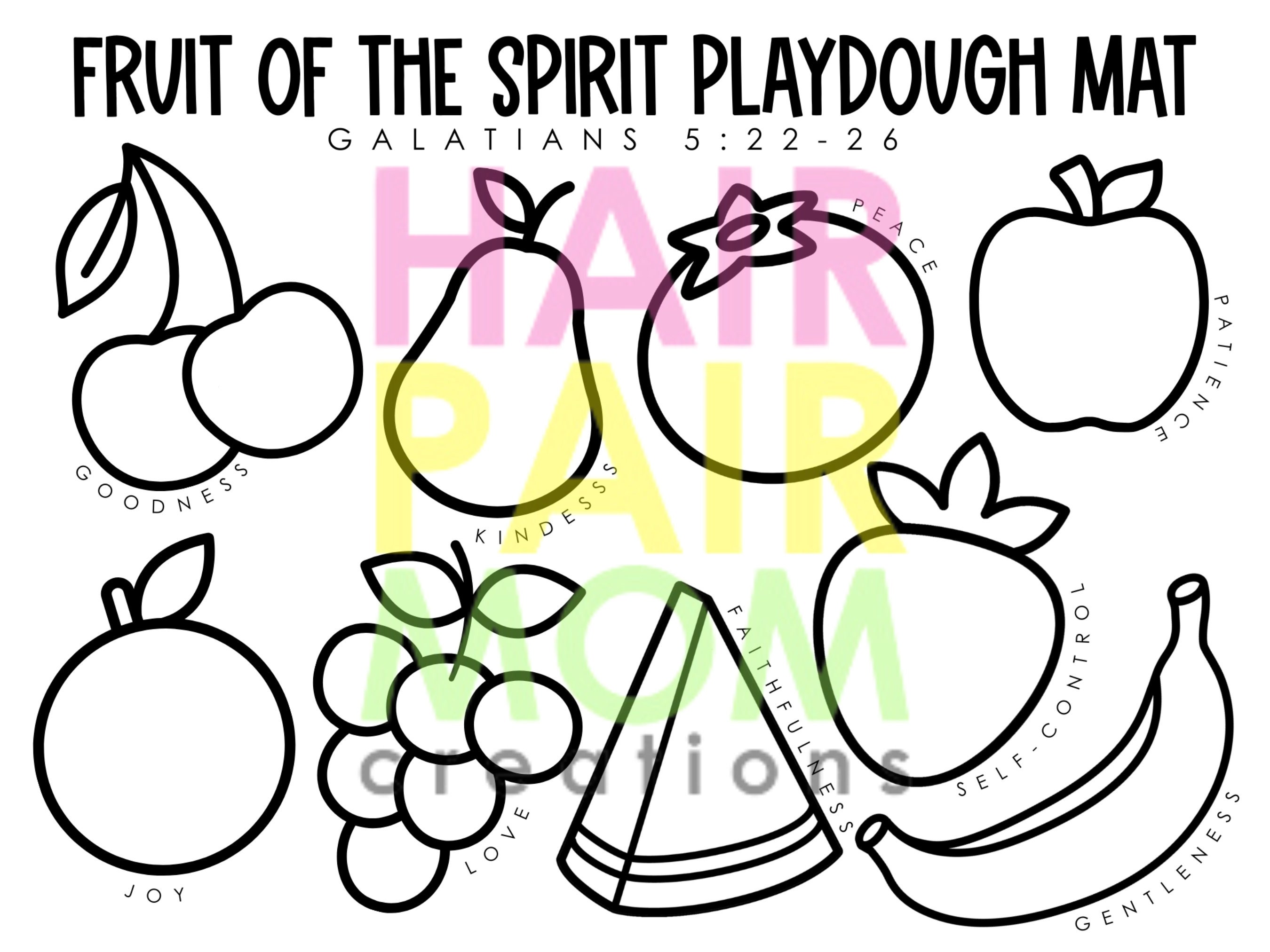 Fruit of the Spirit Playdough Mat: Galatians Activity (digital Download ...