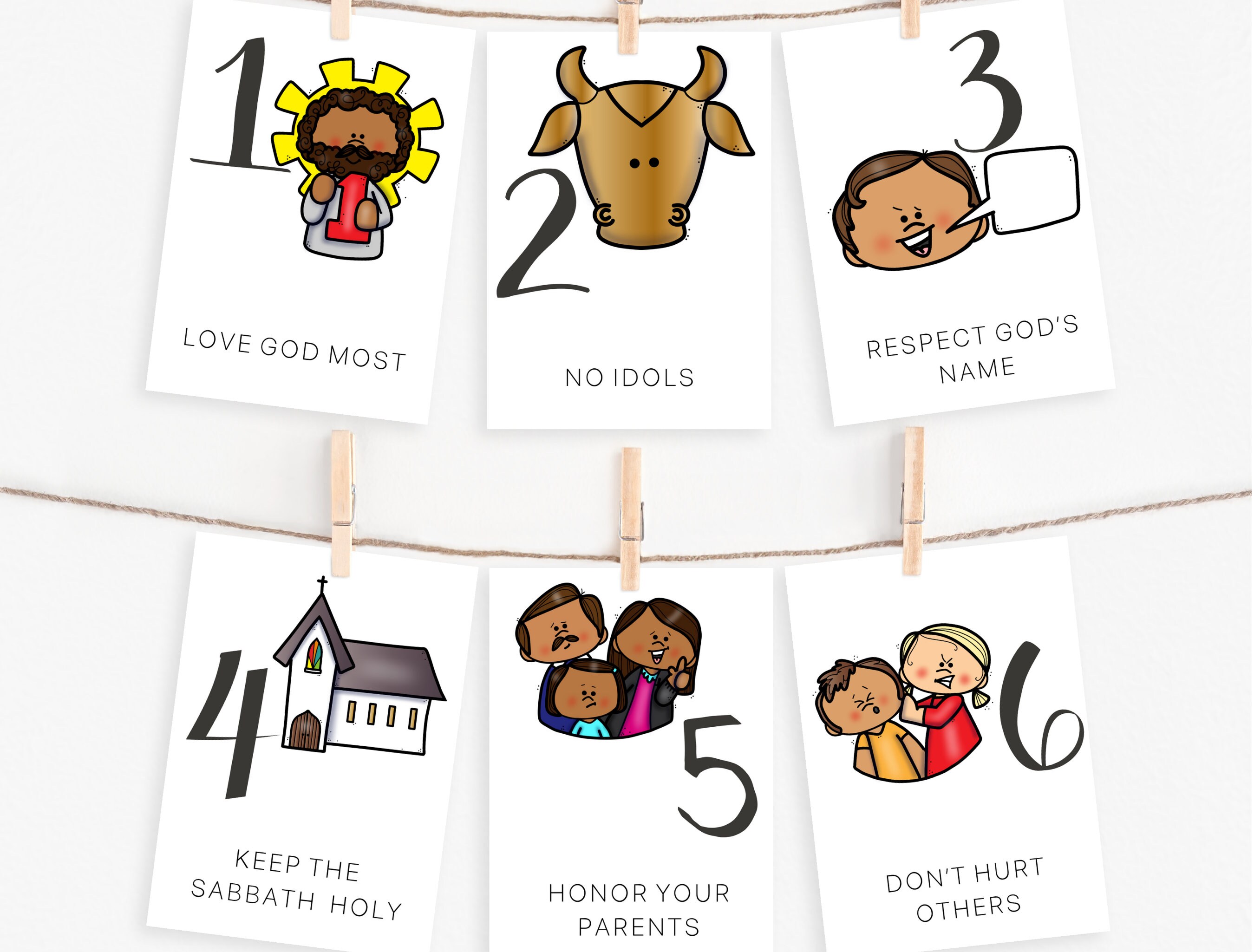 Ten Commandments Activity Bundle: Matching Game & Flashcards (digital ...