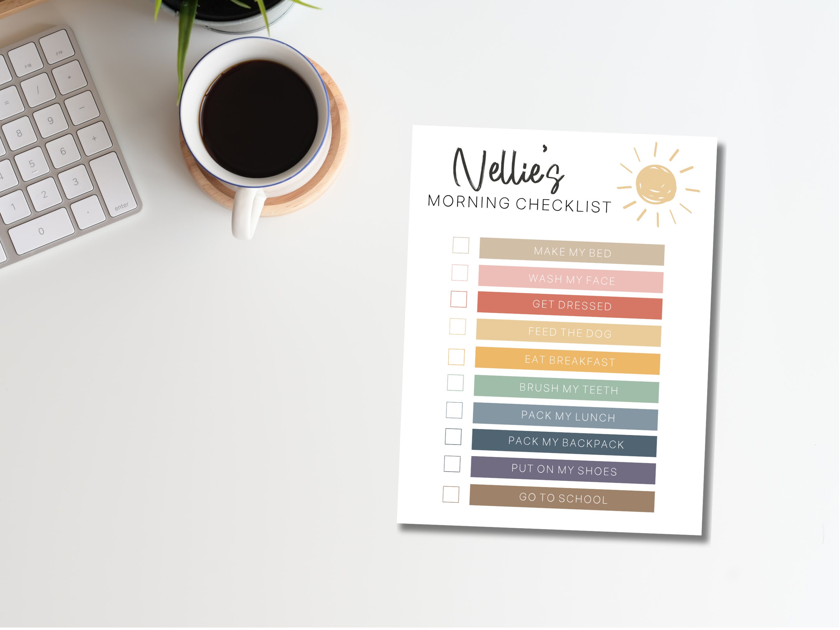 Editable Chore Chart Daily Checklist Responsibility Chart Daily Routine ...