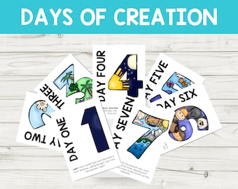 Days of Creation Flashcards - Etsy