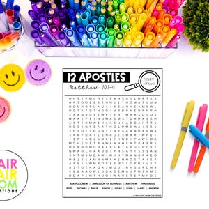 12 Disciples Word Search: Jesus Apostles Activity (digital Printable ...