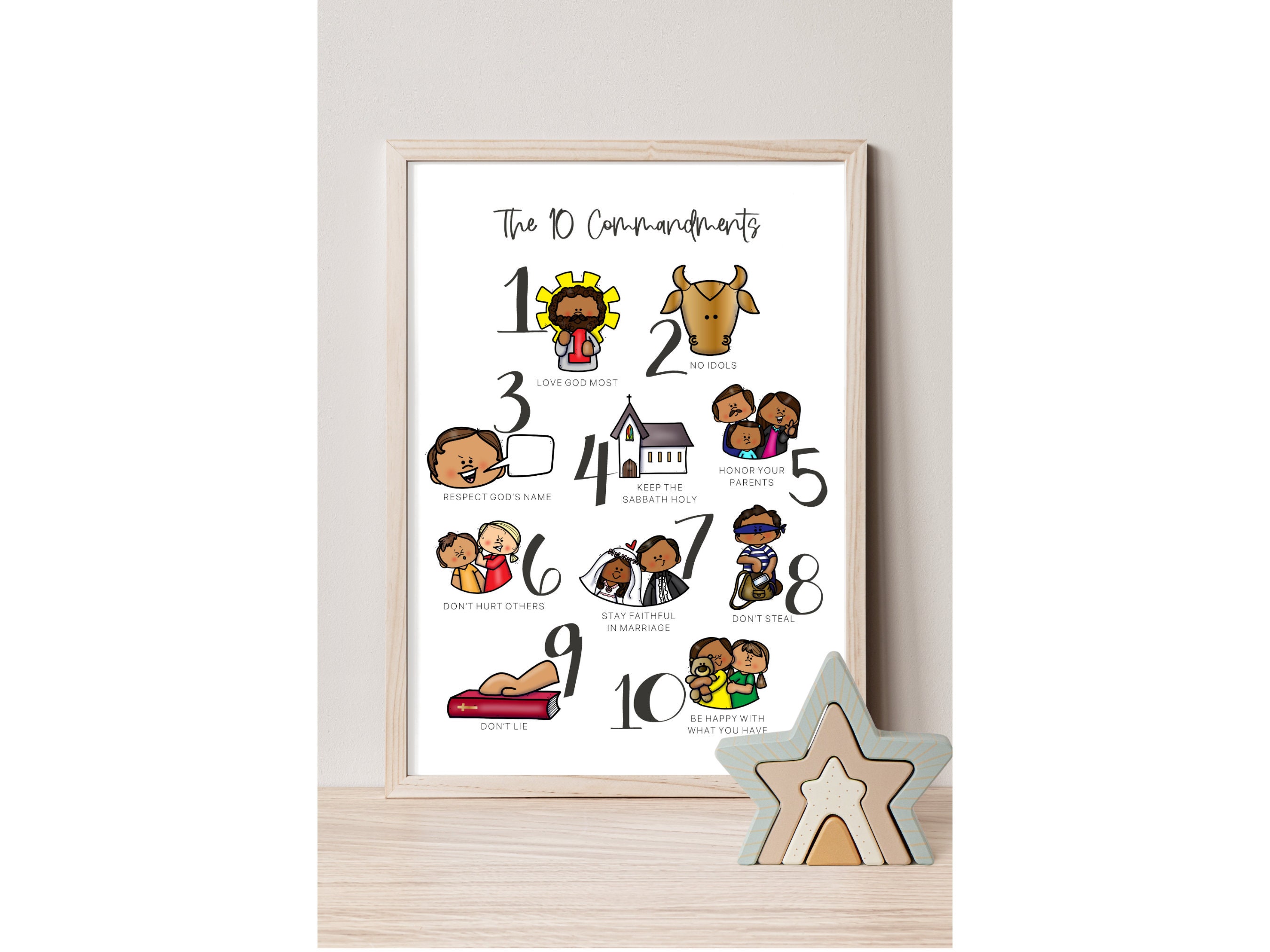 Ten Commandments Kids Poster: Rainbow Christian Education (digital ...