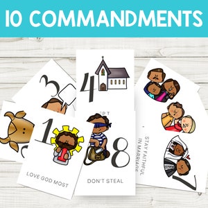 Ten Commandments Flashcards: Montessori Kids Bible Study (PDF) - Etsy