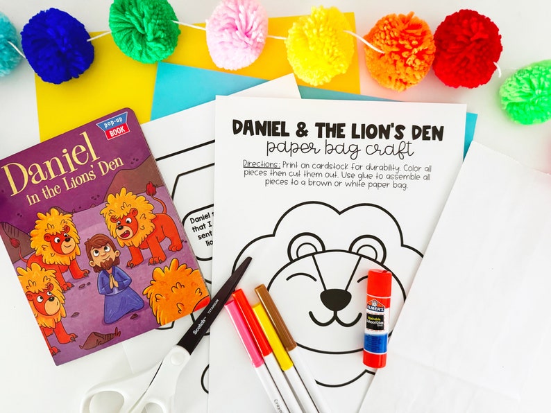 Daniel and the Lions' Den Craft: Bible Story Activity (PDF) - Etsy