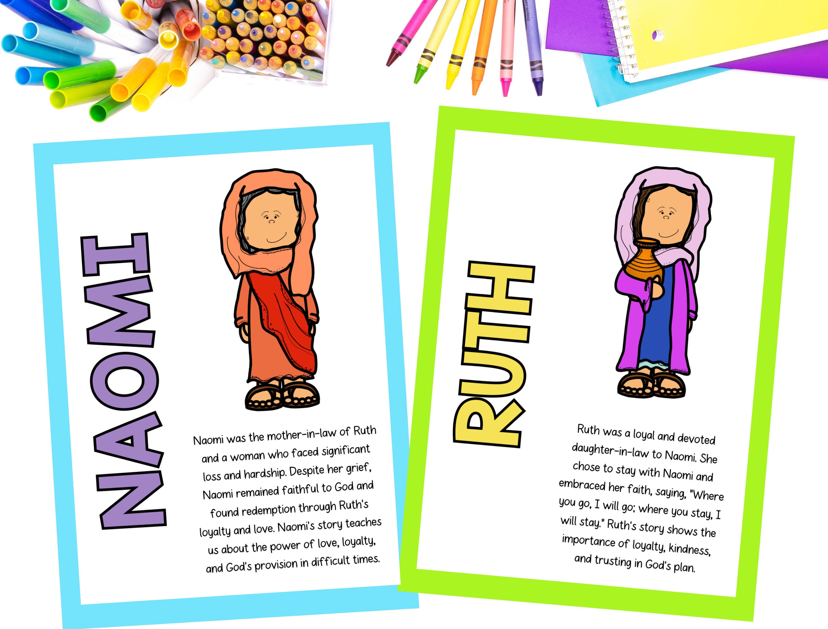 Women of the Bible Flashcards: Preschool Learning Activity (digital ...